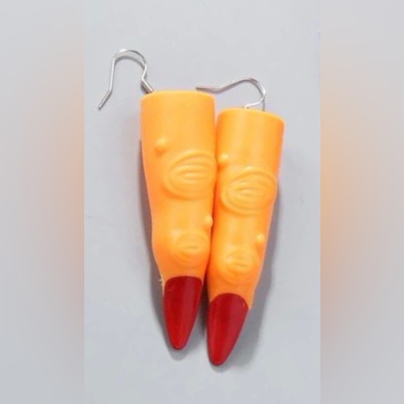 Jewelry | Witchs Finger Orange Halloween Spooky Creepy Goth Wart Red ...